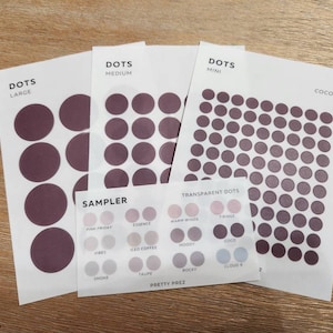 MINI Dot Stickers Transparent Minimal Sticker Sheets Functional Planner ...
