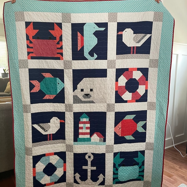 PDF Nautical Quilt Pattern - Seal Pup Quilt Pattern - Etsy