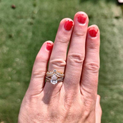 Floating Bubble Wedding Band Women / Single Prong Set Full - Etsy