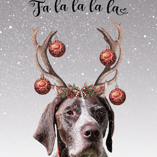 My Pet Reindeer, Pet Portrait From Photo, Digital Christmas Portrait ...