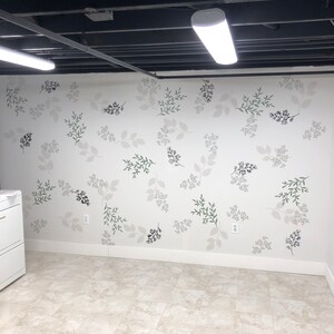 Watercolor Leaves Wall Pattern Kit FLORAL WALL STENCILS | Etsy