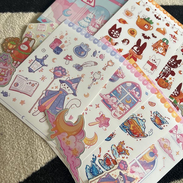 Starry Night Paint UI Holographic Vinyl Sticker - Cute Waterproof ...