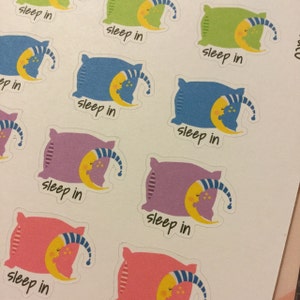 Sleep In Planner Stickers Sleep Planner Stickers Pillow | Etsy