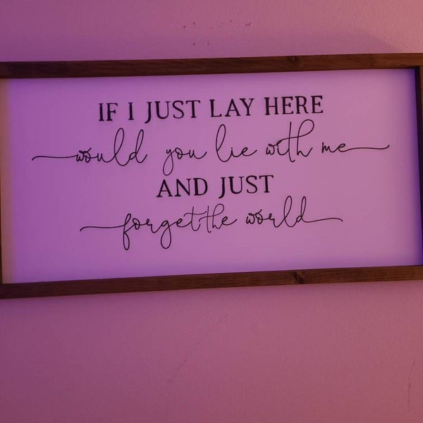 Song Lyric Wood Sign – ‘if I Just Lay Here’ – Romantic Bedroom Decor - Etsy