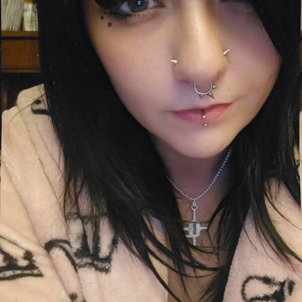 Titanium Nasallang Nose Chain Hand Made Custom Size ,nose Piercing With ...