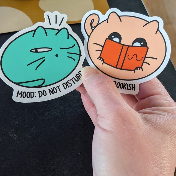 Do Not Disturb Mood Cat Sticker, Introvert Gift, Cat Lover, Vinyl ...