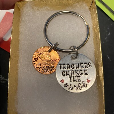 Personalized Mini Teacher Keychain, Personalized Educator End of School ...