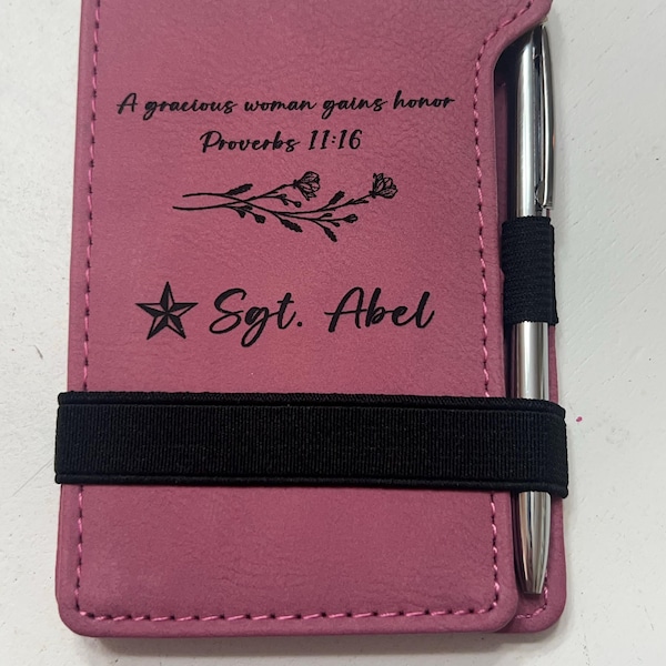 Custom Pocket Notebook With Pen, Refillable Personalized Leather ...
