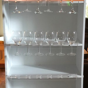 Champagne Glass Holder Wall Mounted Shelves. Clear, Thick, Durable ...