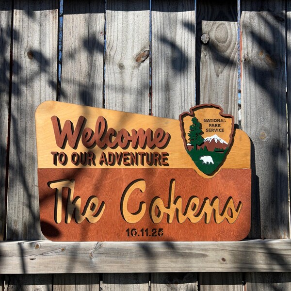 Custom National Park Sign, Wedding Sign, Camp Wedding, Hiker Gift ...