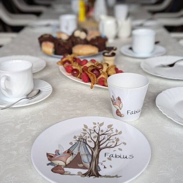 Children's Dishes Set With Name Fox - Etsy