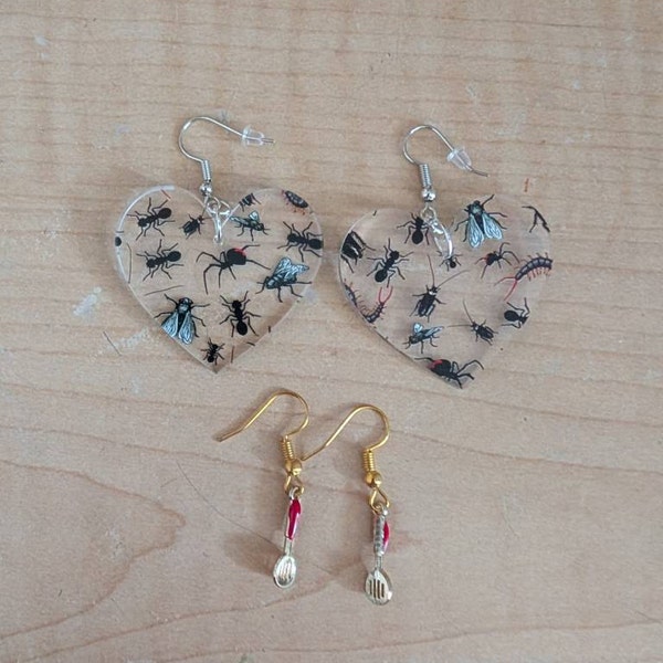 Insect Earrings: Laser Cut Acrylic Insects, Bugs, Ant, Spider ...