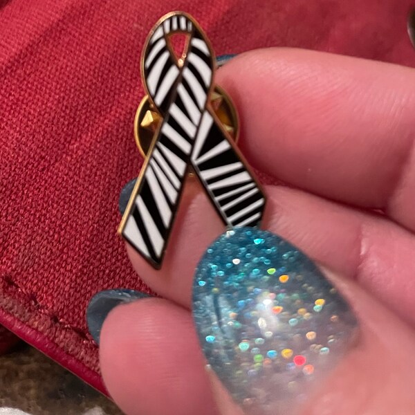 Rare Disease Day Awareness Ribbon Pin - Zebra Ribbon Pin - Etsy