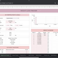 Weight Loss & Fitness Tracker | Google Sheets | Calorie Tracker | Meal ...