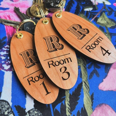 Quality Personalised Key Fobs large Hotel-guesthouse-office-business ...