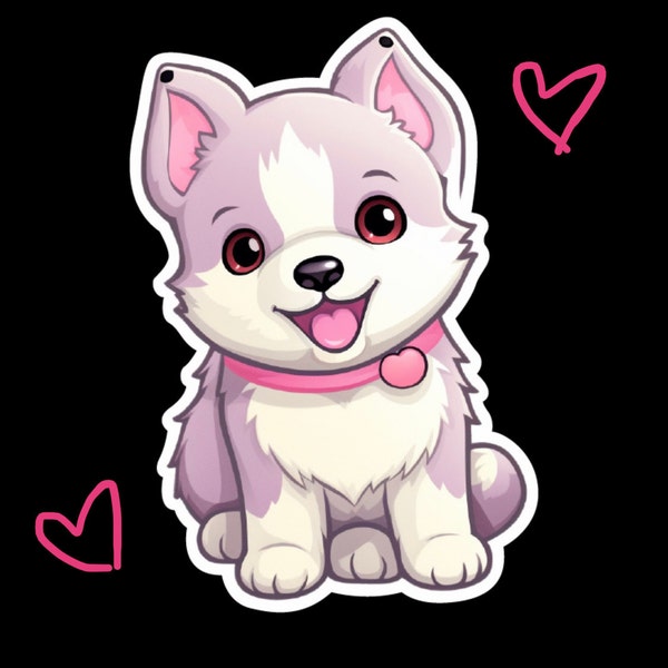 Cute Animal Husky Dog Digital Stickers | Animals Stickers | Pre-cropped ...