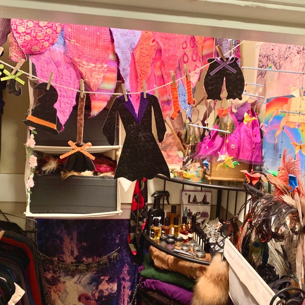 Witch Clothesline Halloween Decoration Banner Bunting Garland Witch's ...