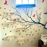 Long Tree Wall Decal Set Family Home Mural Design Long Tree Vinyl Decal ...