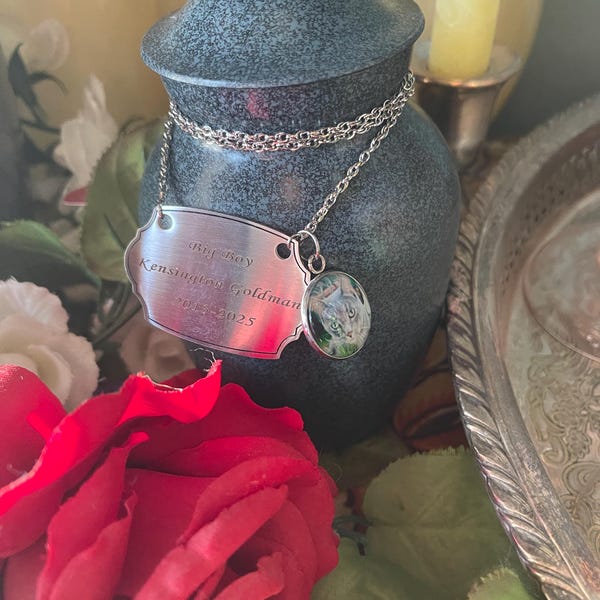 Personalized Urn Name Plate, Photo Urn Engraved Plaque, Custom Memorial ...