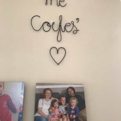 Wire Family Name Sign, Family Name Wall Artwire Typography, Wire Art ...