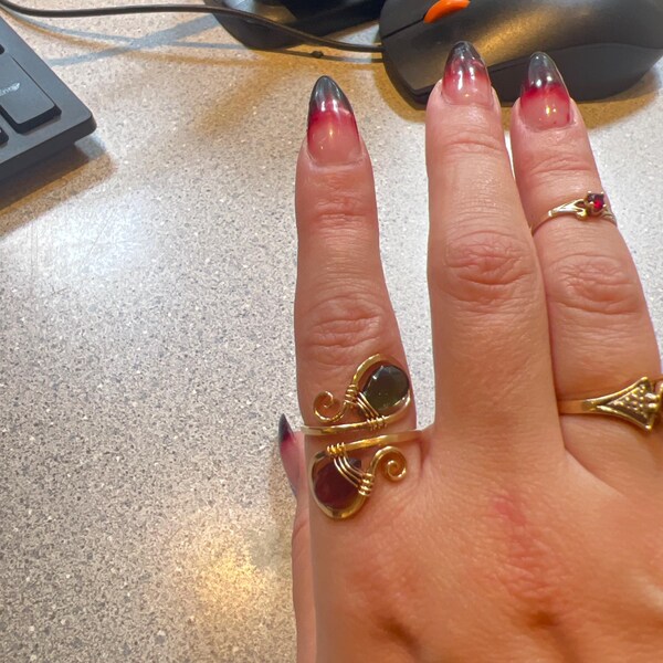 Adjustable Shell Ring, Wire Beach Ring, Seashell Ring, Pink Pearl Wire ...