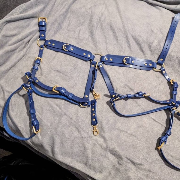 Full Body Crotchless Harness, Open Crotch Lingerie Leather, Cuffs Bdsm ...