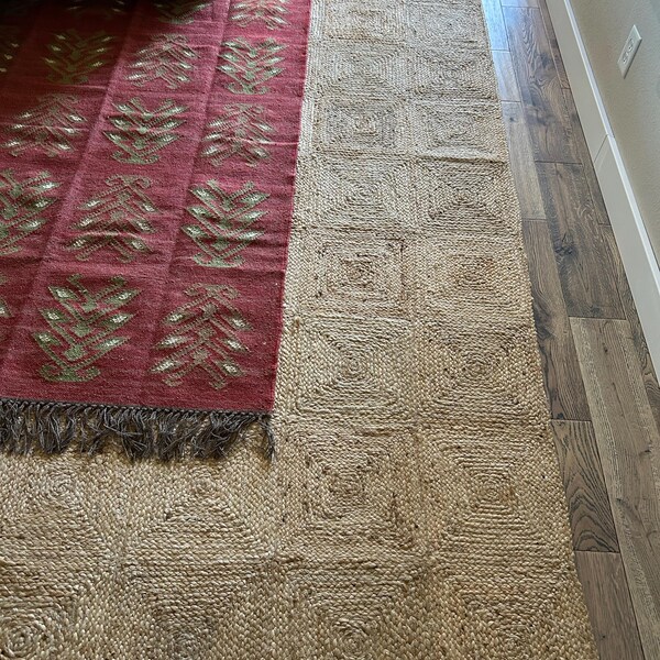 Natural Jute Rug Jute Braided Rug Bohemian Jute Rug Rectangular Jute ...