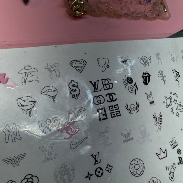 Curves & Chaos Nail Art Template | Nail Trace Practice Sheet ...