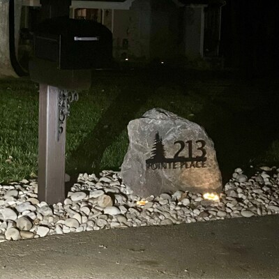 Custom Metal Home House Address Sign With Tree for Rock or Wall - Etsy