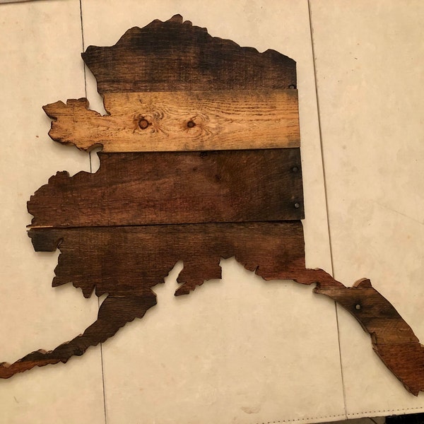 Alaska State Sign - Reclaimed Wood - Pallet Sign - Rustic Home Decor ...