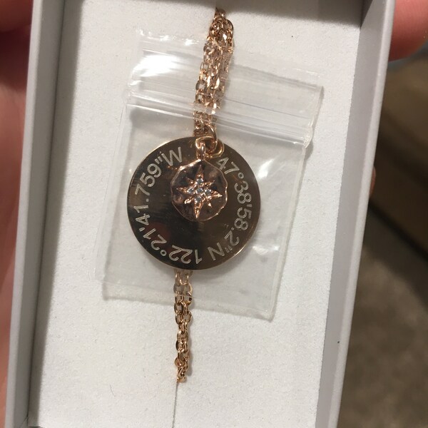 Compass Necklace for Women Coordinate Engraved Necklace Daughter ...