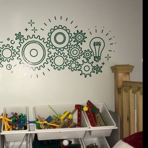 Gear Mechanism Engineering Wall Vinyl Decal Sticker Teamwork Office ...