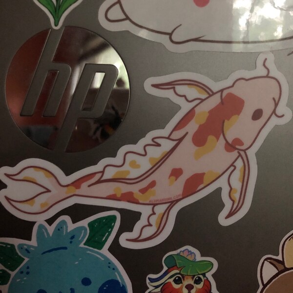 Pink Koi Fish Vinyl Sticker - Etsy