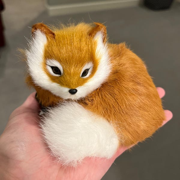 4 Handmade Faux Fur White Fox Spirit 4.5in Soft Realistic Animal ...