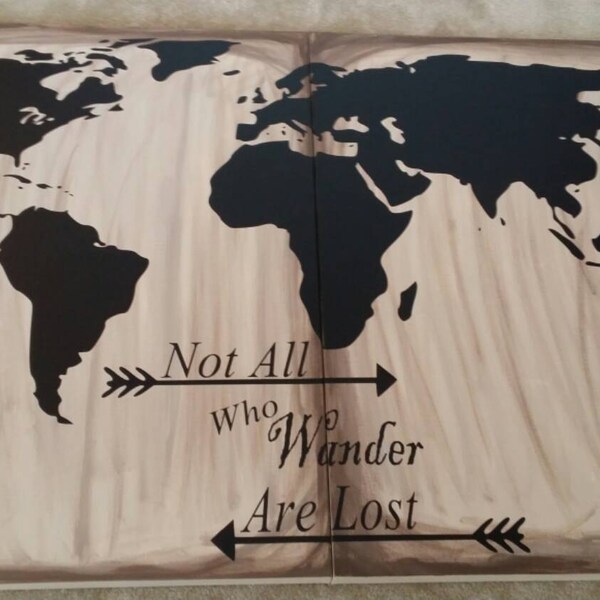 Large World Map Wall Decal - World Map Sticker - Large World Map Wall ...