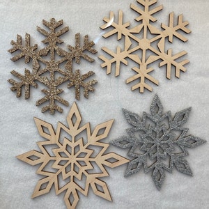 Snowflake Shape Laser Cut Unfinished Wood Cutout Shapes Always Check ...