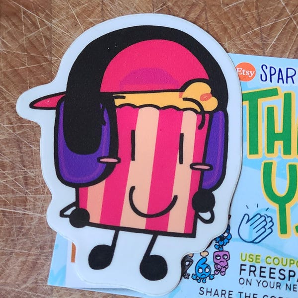 Popcorn Animatic Battle Object Fool Sticker - Etsy