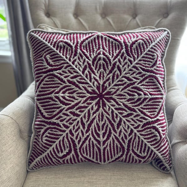 Blomma Square Crochet Pattern: Brioche Pillow Design (PDF, Video Tutorial) - Etsy