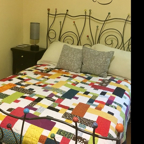 Nine Patch and Rails - Quilt - Etsy