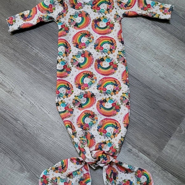 Baby Gown Sewing Pattern, Knotted Baby Gown Sewing Pattern, Newborn ...