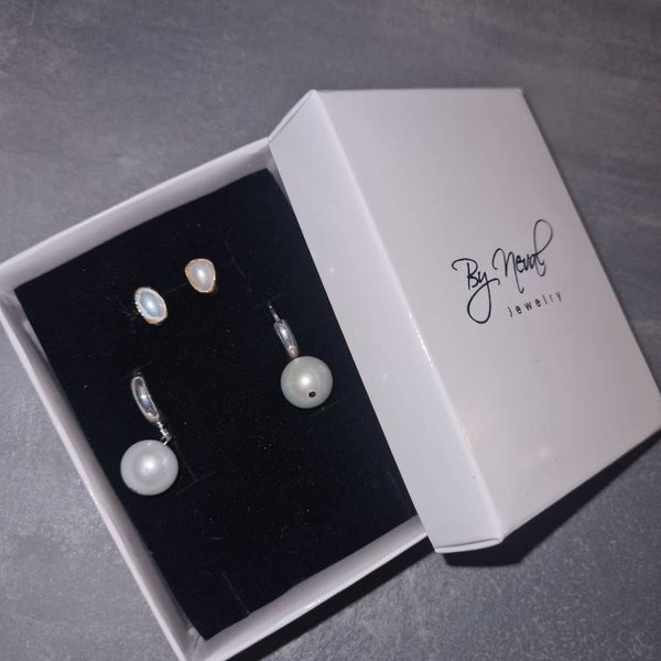 Natural Freshwater Baroque Pearl Drop Earring, Large White Fireball ...