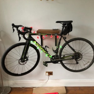 Bike Wall Mount Rack Reclaimed Timber Shelf Black Bicycle - Etsy