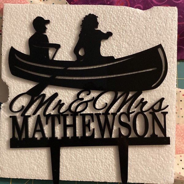 Canoe Wedding Cake Topper, Kayak Cake Topper, Canoe Theme Party Decor ...