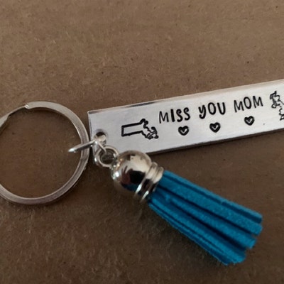 Long Distance Relationship State Miss You Mom Tassel Keychain 1 USA ...