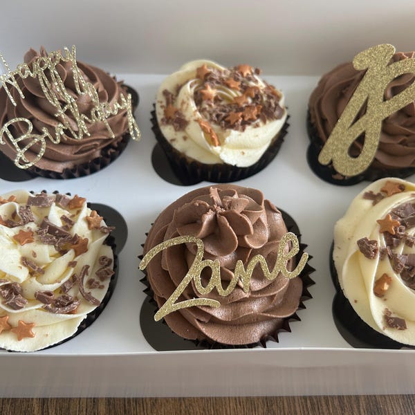 Number 1 Grandad Cupcake Cake Toppers 1 Dad No.1 Dad Happy Fathers Day ...