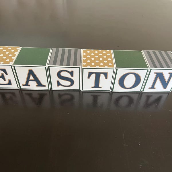 Custom Baby Name Blocks Baby Gift Baby Shower Newborn Nursery ...