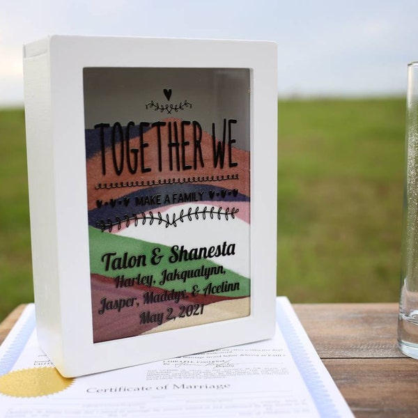 Blended Family Sand Ceremony Set, Together We Make a Family Shadow Box ...