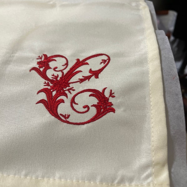 Two Sizes, 4" and 5" Floral Antique Vintage Embroidery Monogram Font for Embroidery Machine/ BX ...