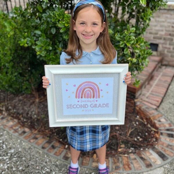 First Day of Second Grade Sign / First Day of School Sign Girl ...