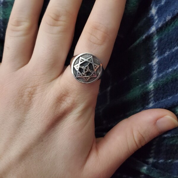 Seal of the Argentum Astrum Thelema Aleister Babalon Handmade 3D Ring ...